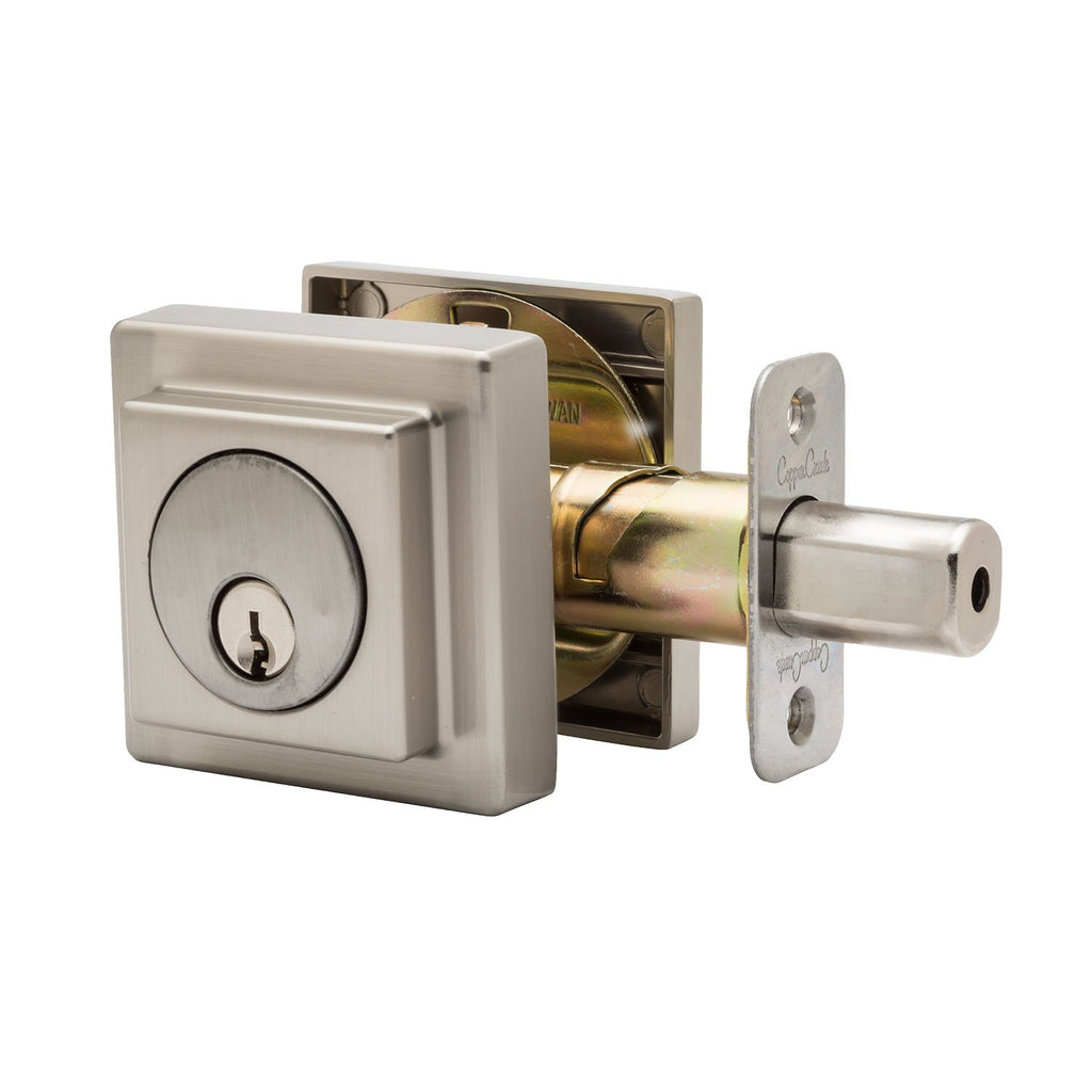 Square Single Cylinder Deadbolt in Satin Stainless DBS2410SS – Copper ...