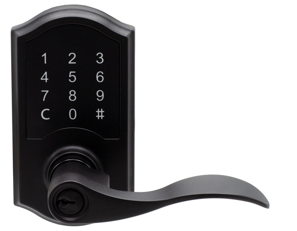 Compact Touchscreen Digital Lock with Waverlie Lever in Black Finish ...